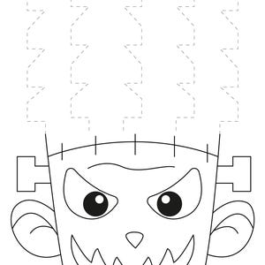 Frankenstein Halloween Scissor Skills Worksheets - Etsy