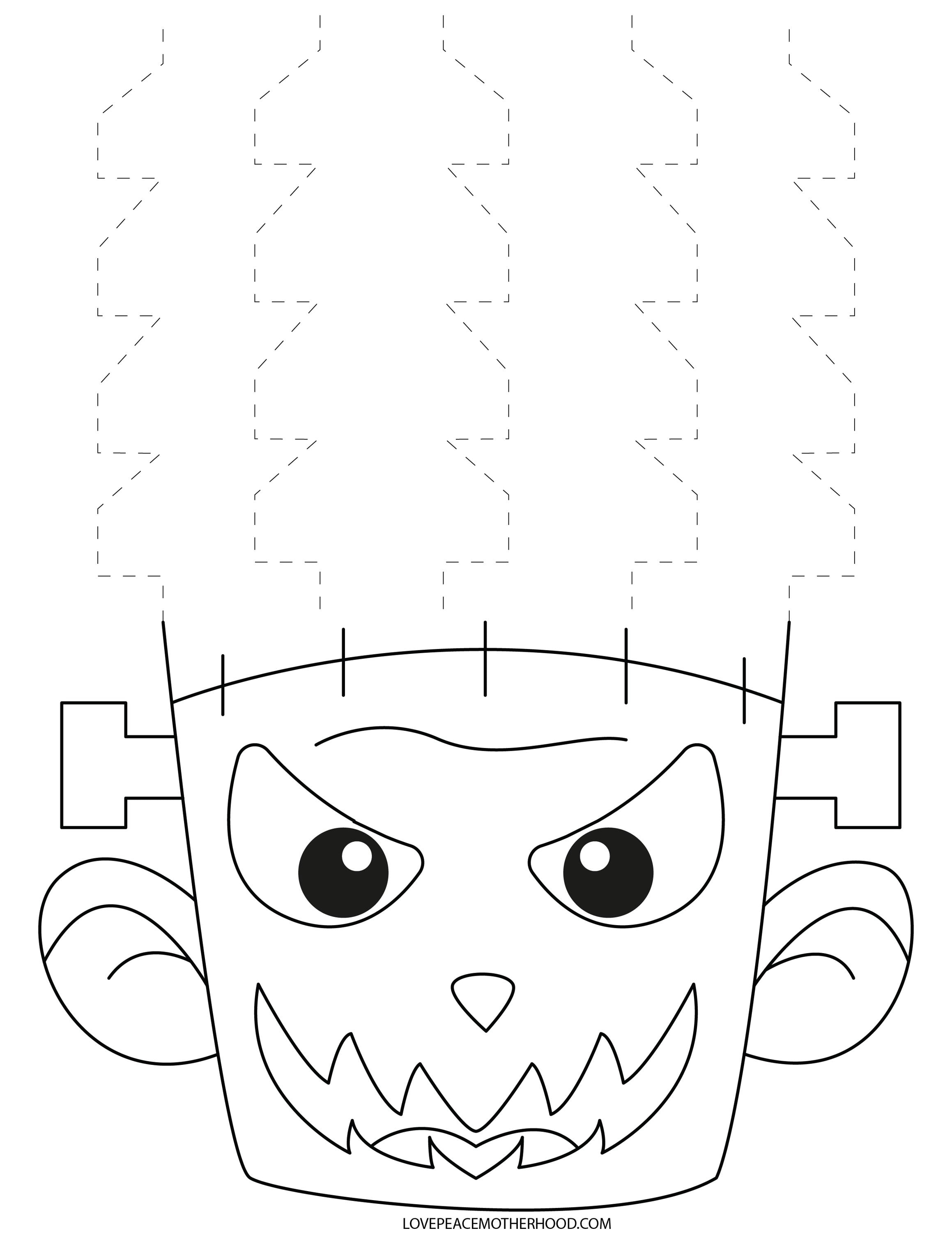 Frankenstein Halloween Scissor Skills Worksheets - Etsy