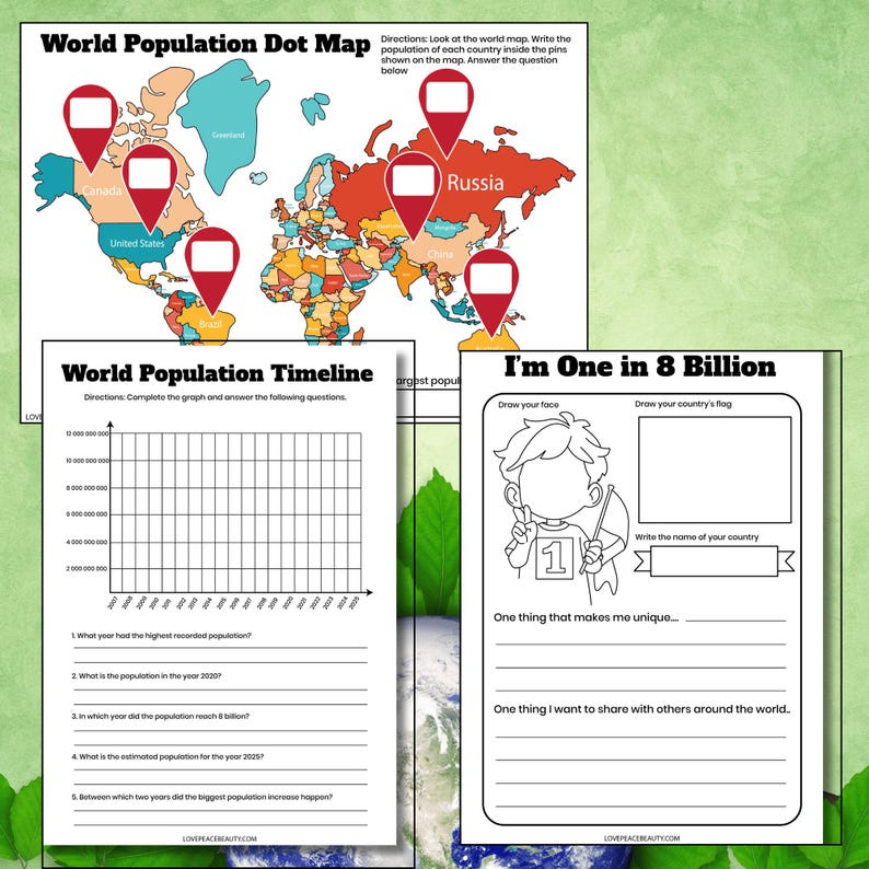 World Population Day Activities Worksheets Multicultural Day Activity ...