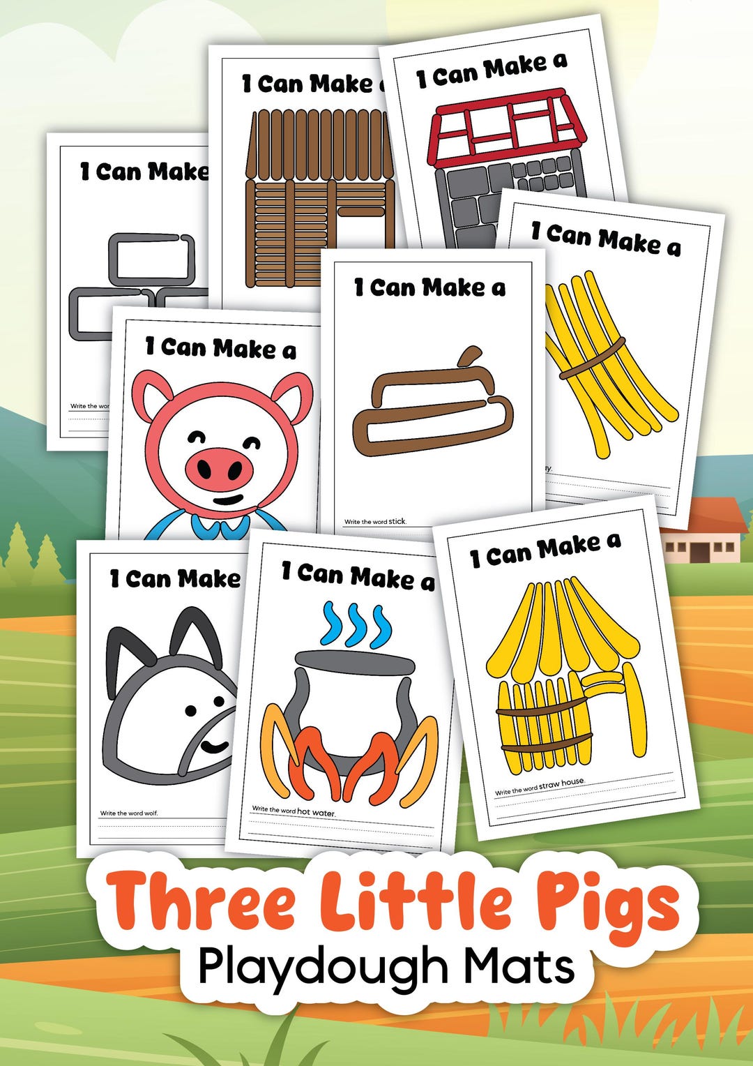 Three Little Pigs Activity Pages Playdoh Preschool Activity Three ...