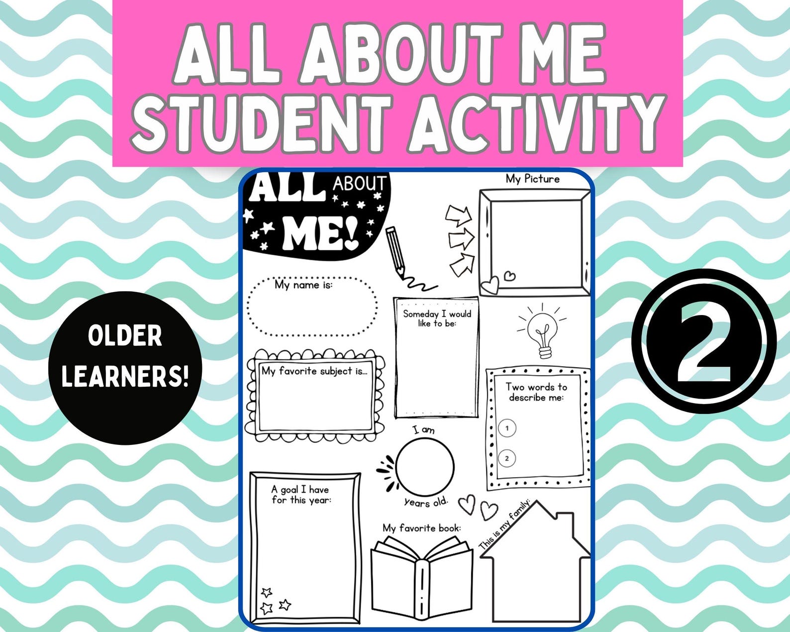 Student About Me, All About Me Printable Back to School, First Day of ...