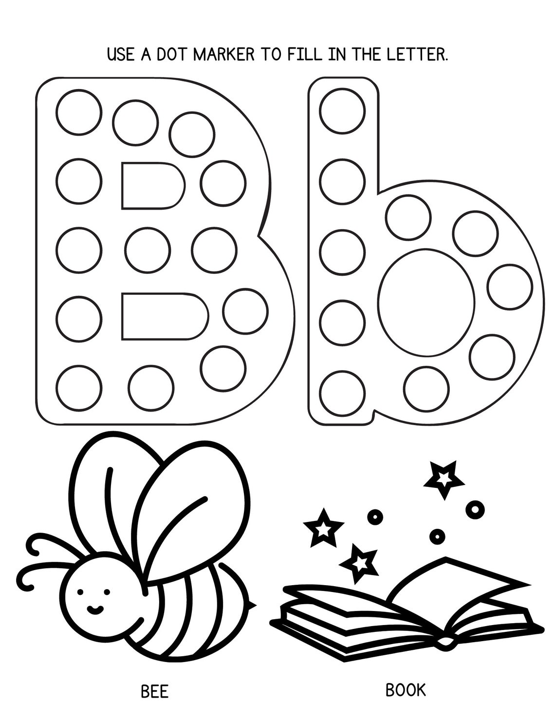 Alphabet Letters A to Z Dot Marker Worksheets | Alphabet Uppercase and ...