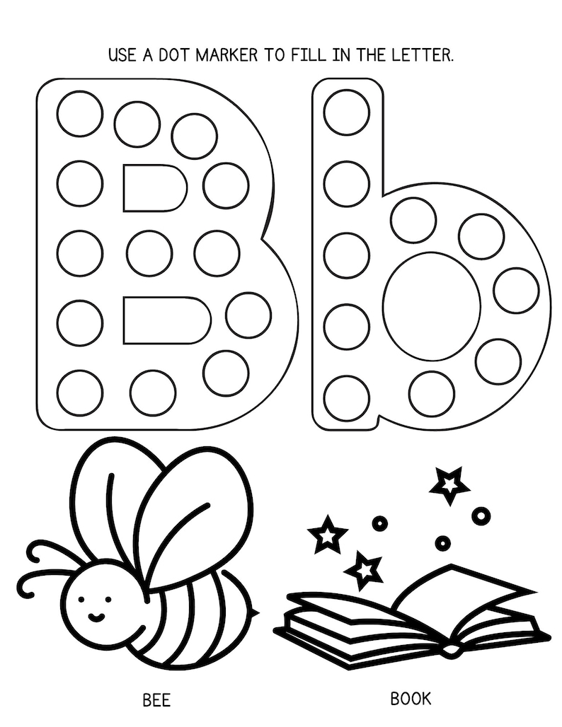 Alphabet Letters A to Z Dot Marker Worksheets | Alphabet Uppercase and ...