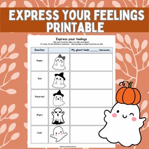 Halloween Feelings Worksheet Ghost Emotions Chart Social Emotional ...