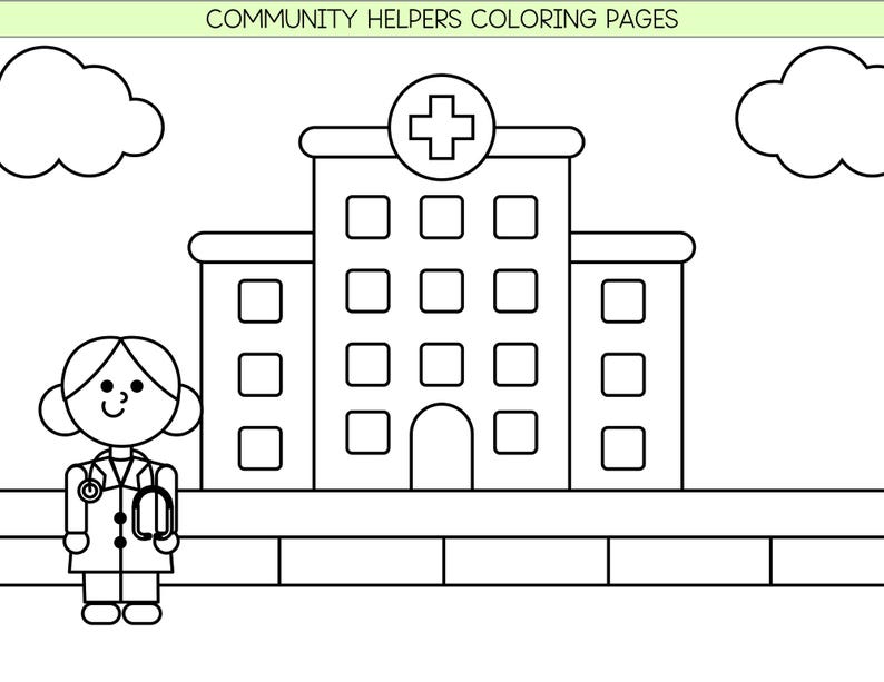 Community Helpers Coloring Pages Preschool Occupations Career Day Kids ...