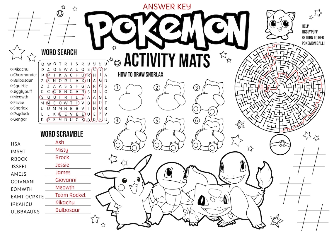Pokemon Activity Mats Printable Activity Mats Pokemon Word Search ...