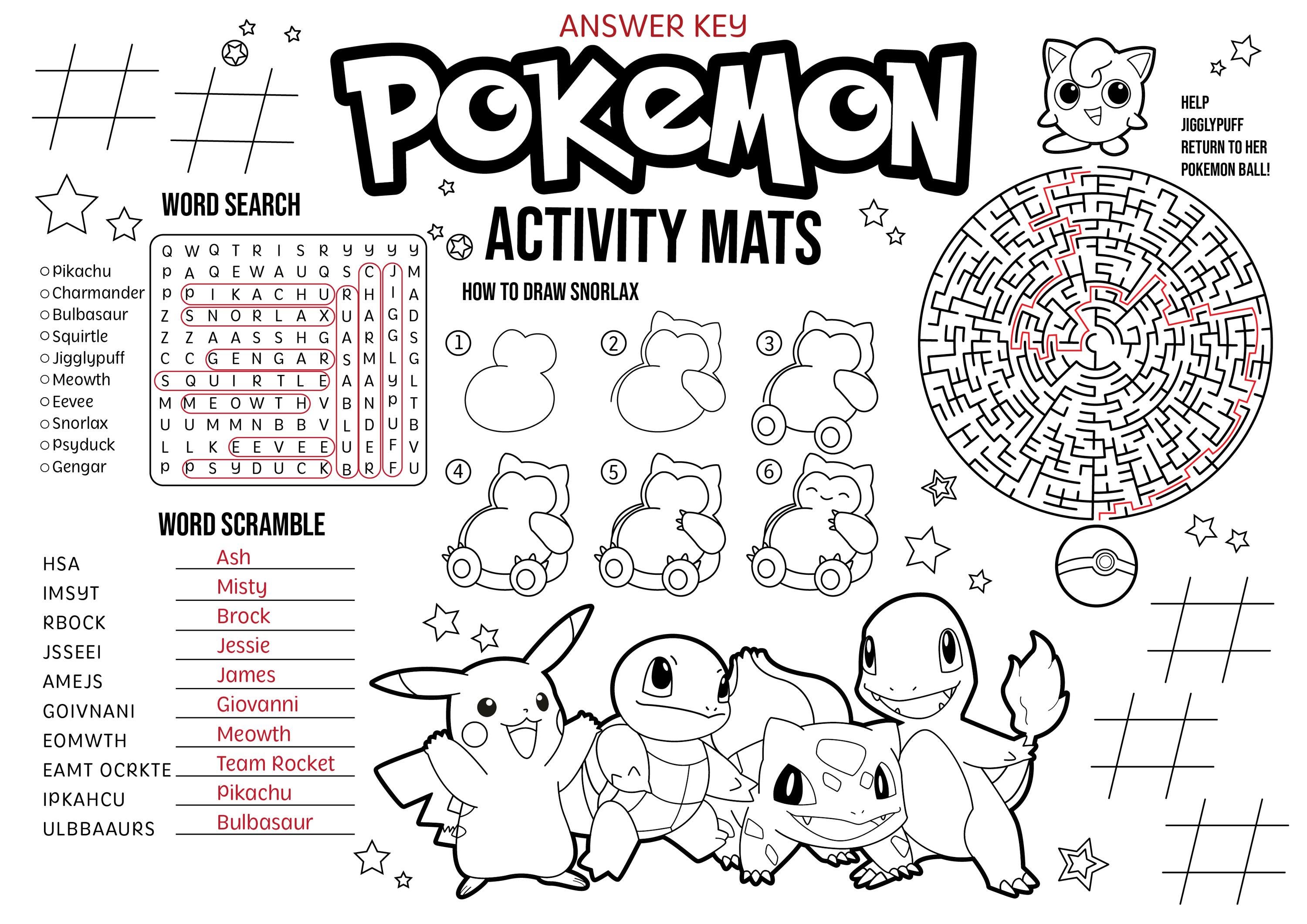 Pokemon Activity Mats Printable Activity Mats Pokemon Word Search ...