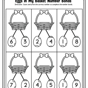 Elementary Math Worksheets Number Bonds Practice Pages Addition No-prep ...