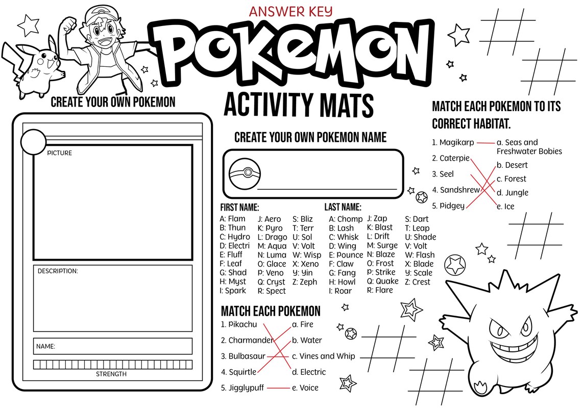 Pokemon Activity Mats Printable Activity Mats Pokemon Word Search ...