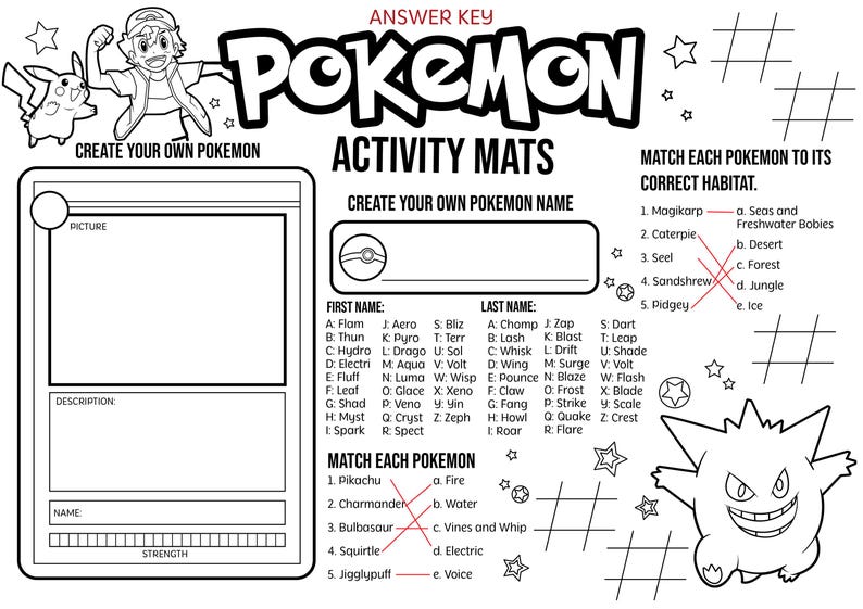 Pokemon Activity Mats Printable Activity Mats Pokemon Word Search ...
