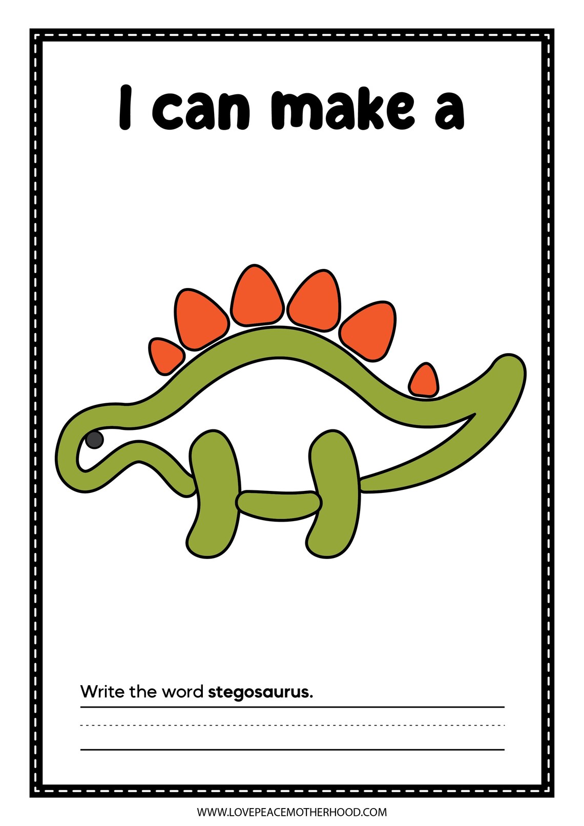 Dinosaur Playdough Mats Dinosaur Activity Preschool Activity Fine Motor ...