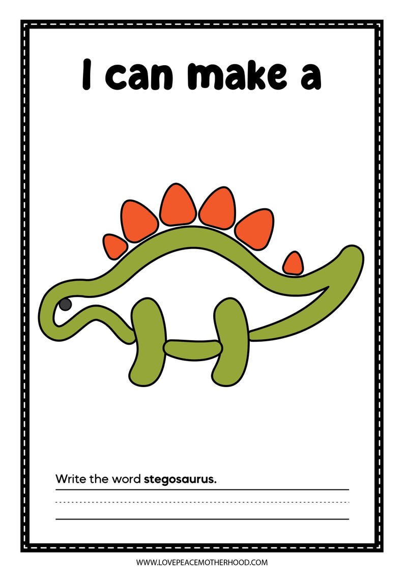 Dinosaur Playdough Mats Dinosaur Activity Preschool Activity Fine Motor ...