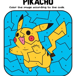 Pokemon Inspired Color by Number Pages | Digital Download | Party Favor ...