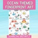 Ocean Themed Fingerprint Art Activity, Educational Preschool Printable ...