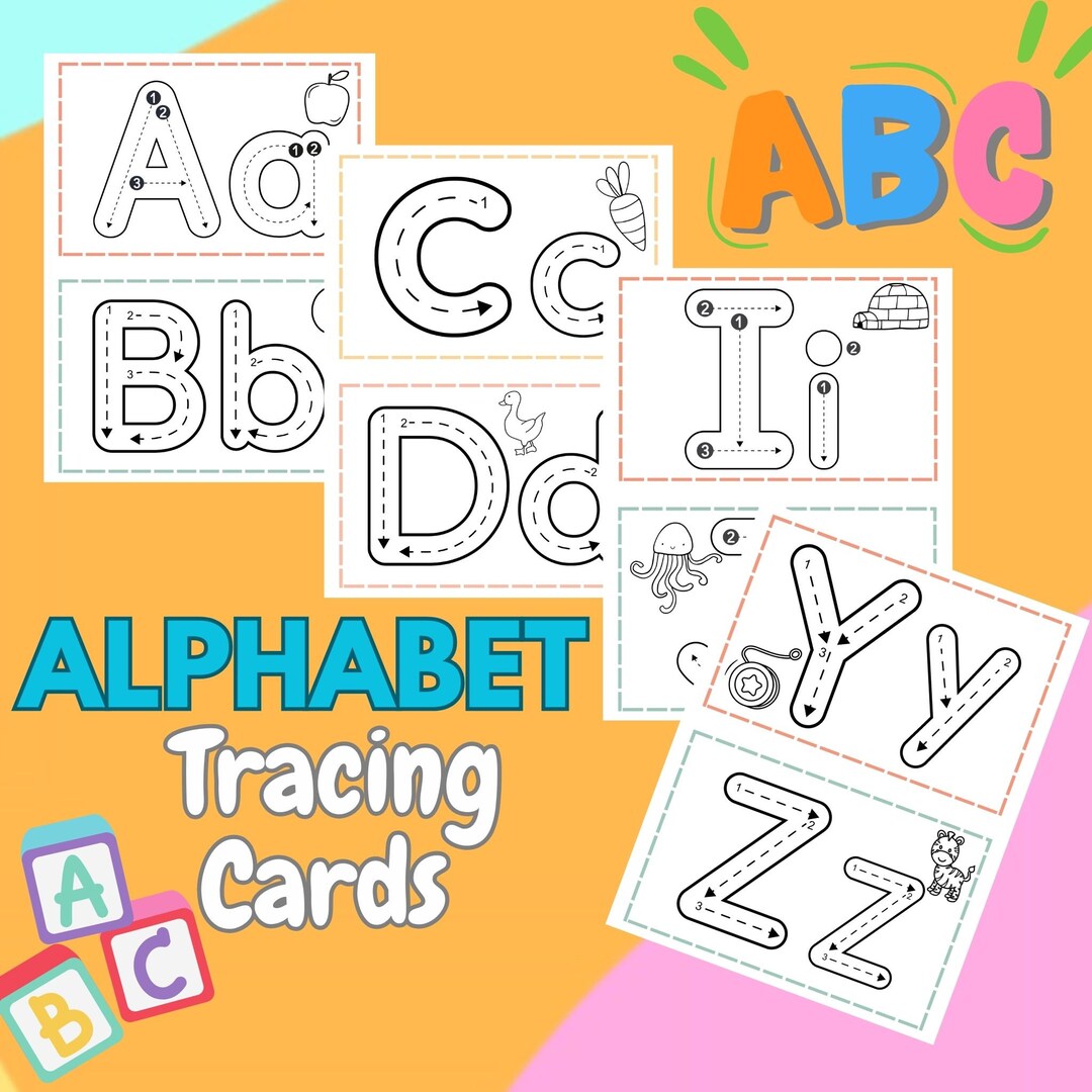 Alphabet Tracing Cards | Preschool Printables | Alphabet Play Doh Mats ...