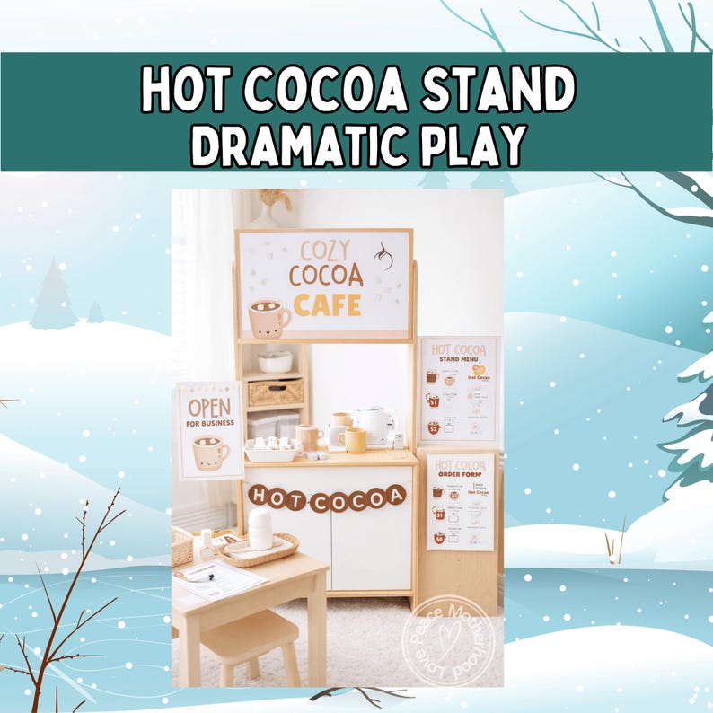 Hot Cocoa Dramatic Play Printables Pretend Play Cocoa Cafe Winter ...