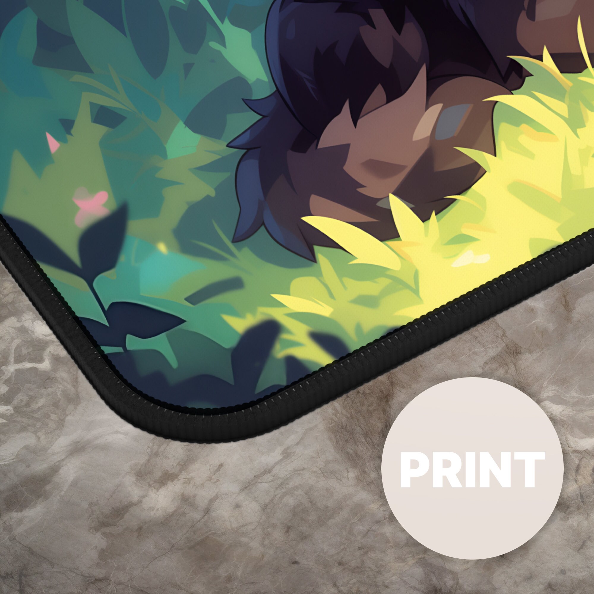 Enchanted Forest Wolfs Desk Mat Woodland Wolves Twilight Blue Emerald ...