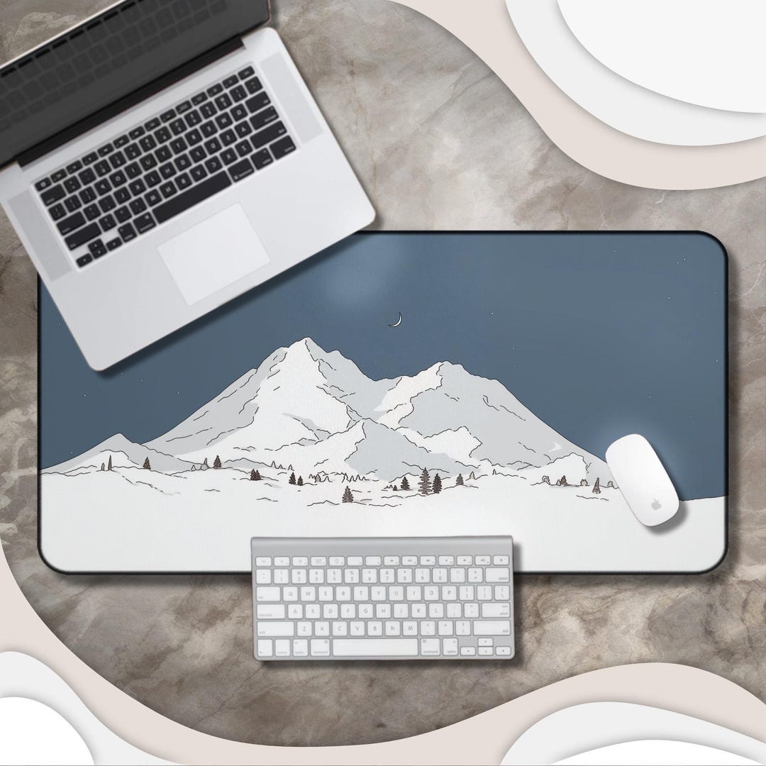Aesthetic Mousepad With Mountain - Minimalist Desk Decor for a ...