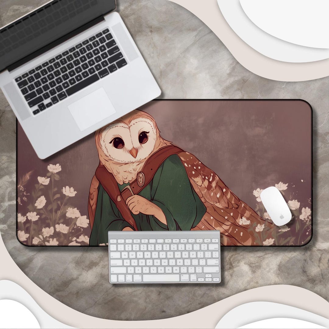 Enchanted Owl Desk Mat for an Aesthetic Desk Decor - Cottagecore ...