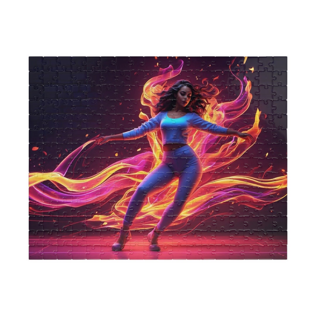 Fires of Elegance: Neon Dancer Puzzle - Etsy
