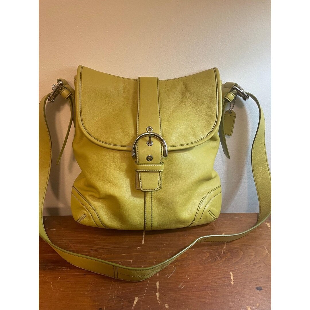 Vintage Coach Soho Shoulder Bag Pea Green 9480 Cowhide Leather Y2K EUC ...