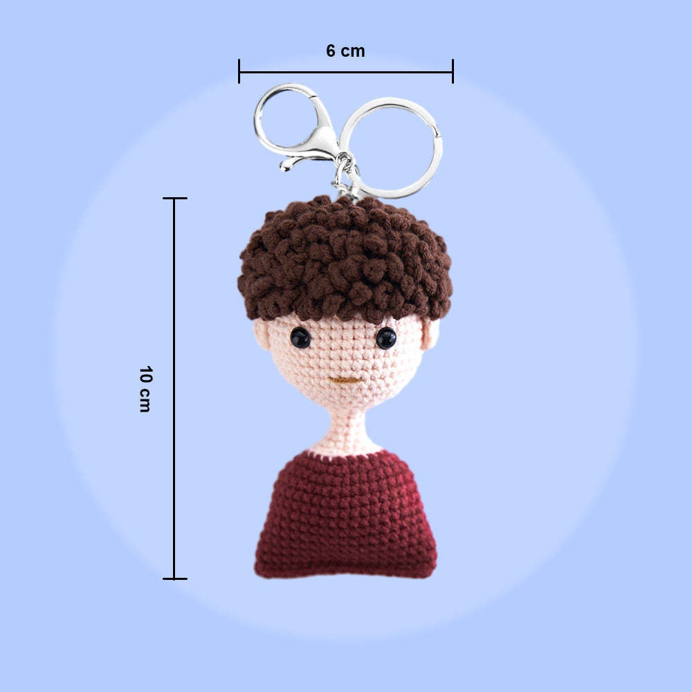 Custom Crochet Doll Keychain Custom Photo Gifts, Keychain for Boyfriend ...
