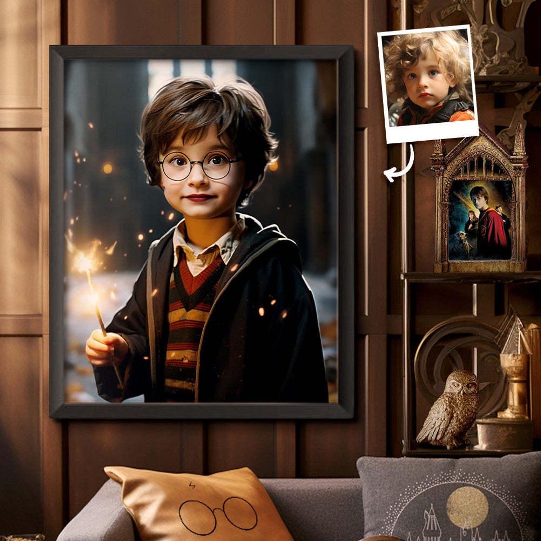 Custom Harry Potter Portrait From Photo Personalized Wooden Frame Gift ...