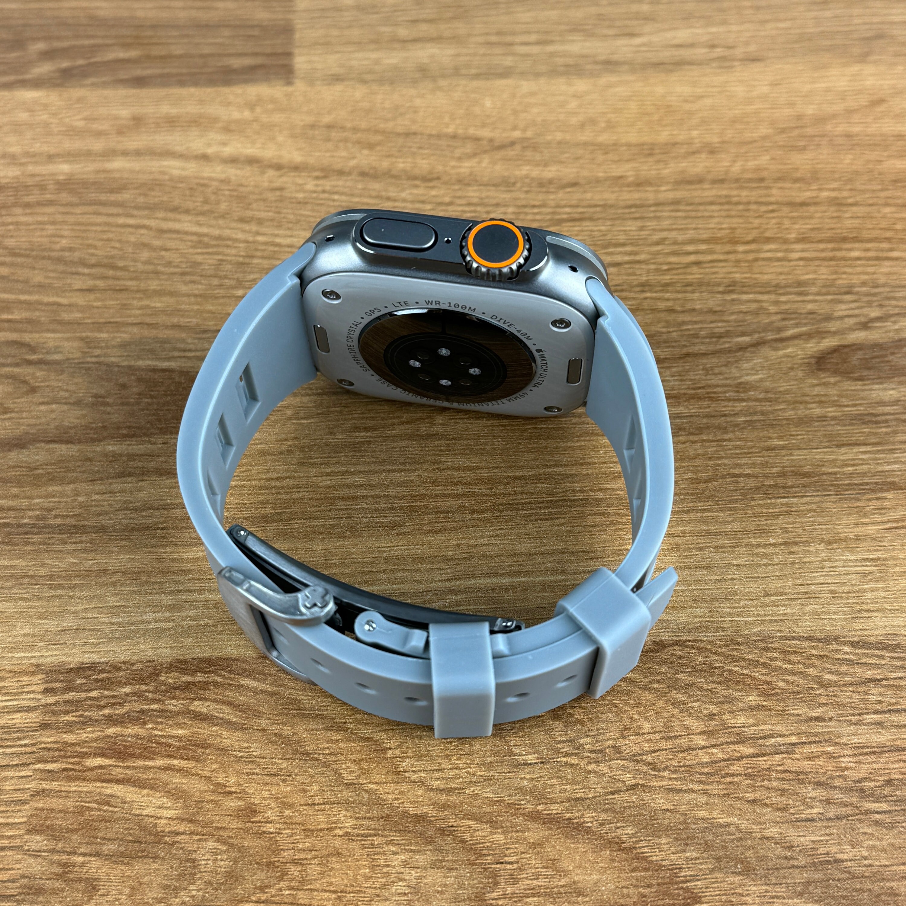 Grey Silicone Rubber Watch Strap Band for New Apple Watch Ultra 1 2 ...