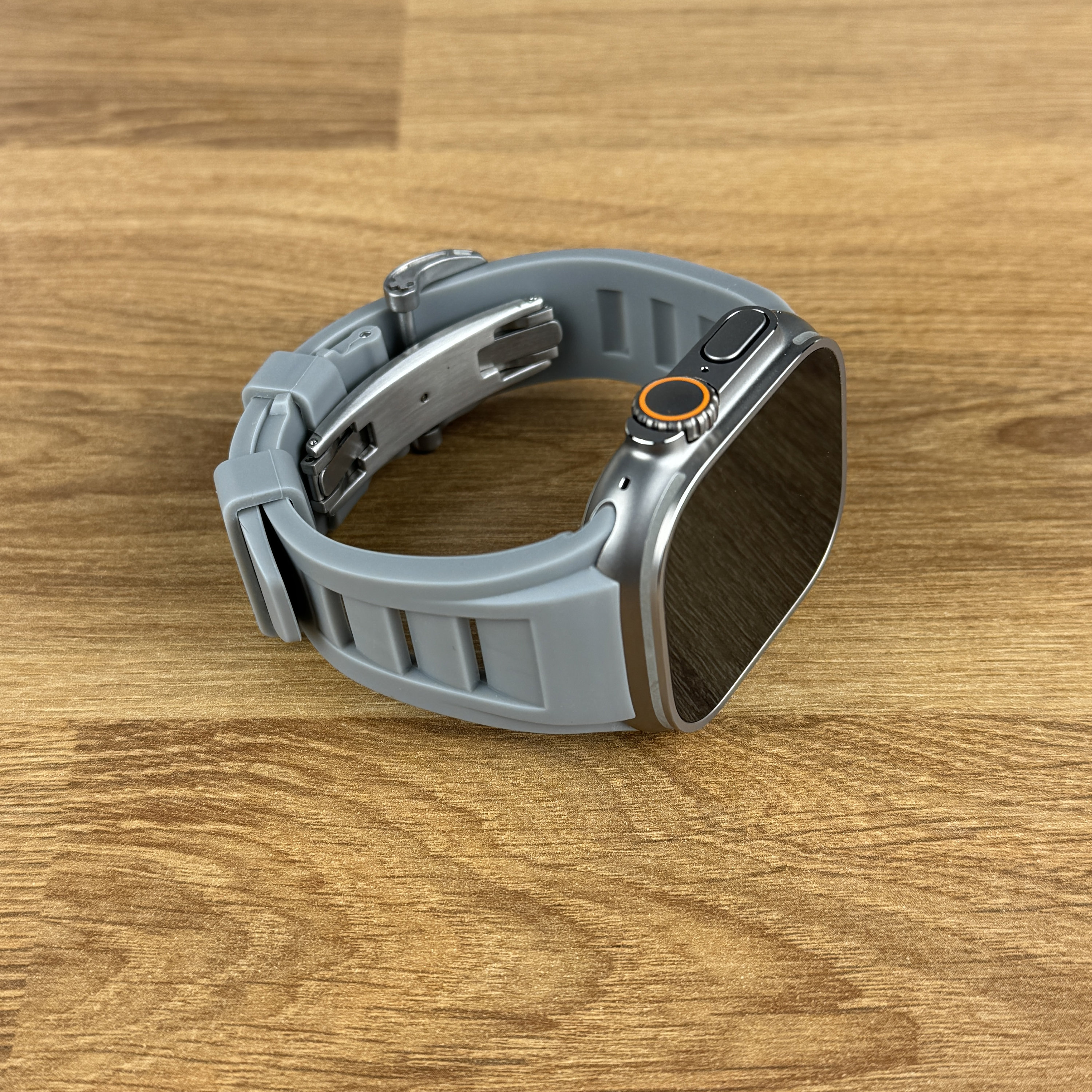 Grey Silicone Rubber Watch Strap Band for New Apple Watch Ultra 1 2 ...