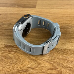 Grey Silicone Rubber Watch Strap Band for New Apple Watch Ultra 1 2 ...