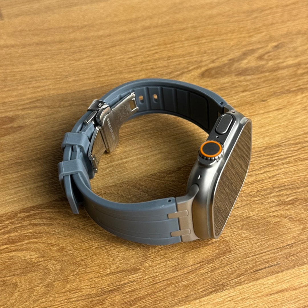 Grey Silicone Rubber Watch Strap Band for New Apple Watch Ultra 1 2 ...