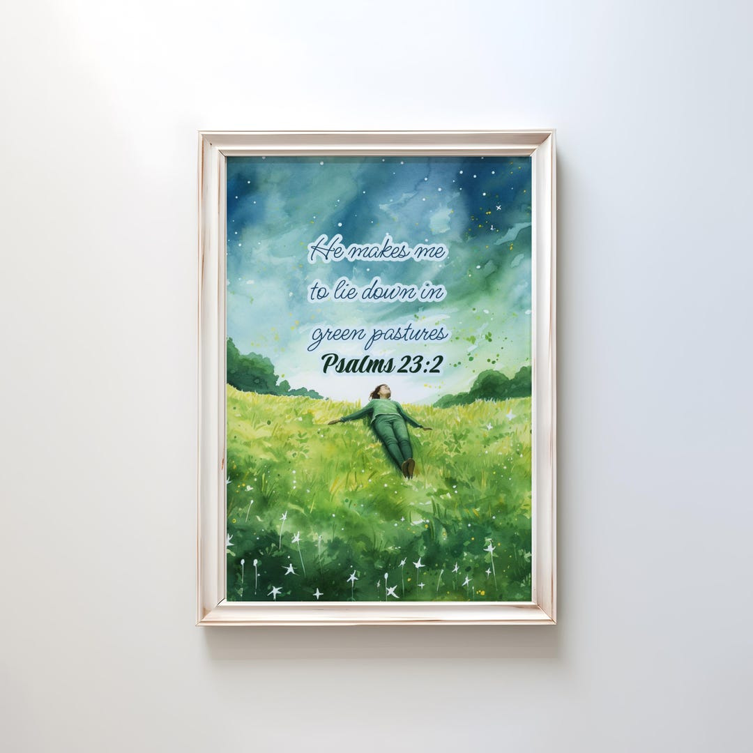 Psalms 23:2a Digital Wall Art, Bible Verse Wall Art, Digital Download ...