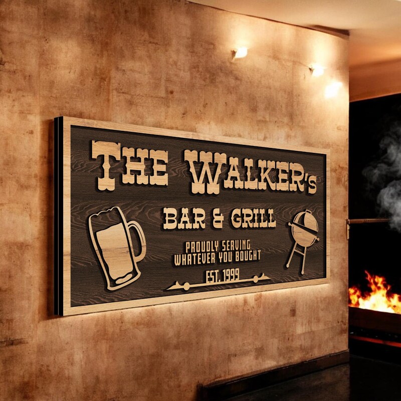Wooden Bar Sign - Etsy