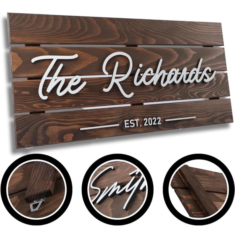 Custom Farmhouse Family Last Name Signs, Rustic Barn Scene Wood Wall ...