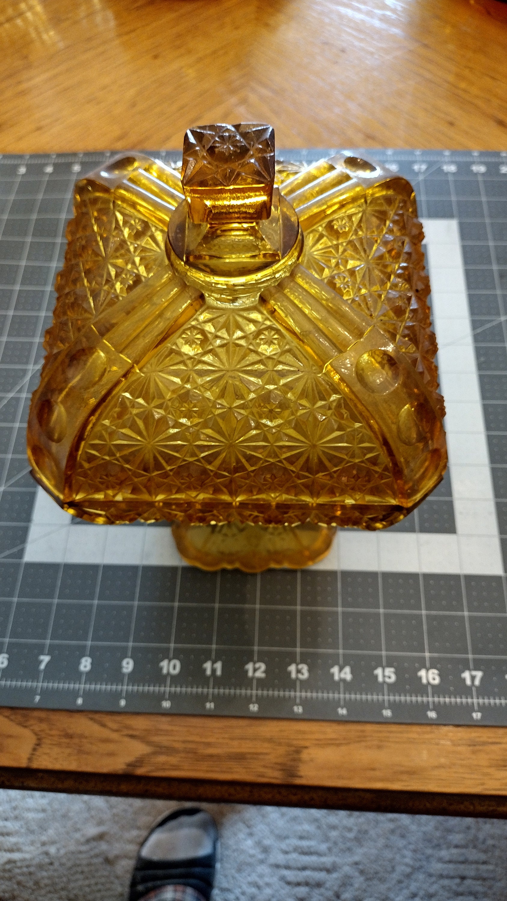 Vintage Amber Depression Glass Candy Dish W/ Lid From the 1920's - Etsy