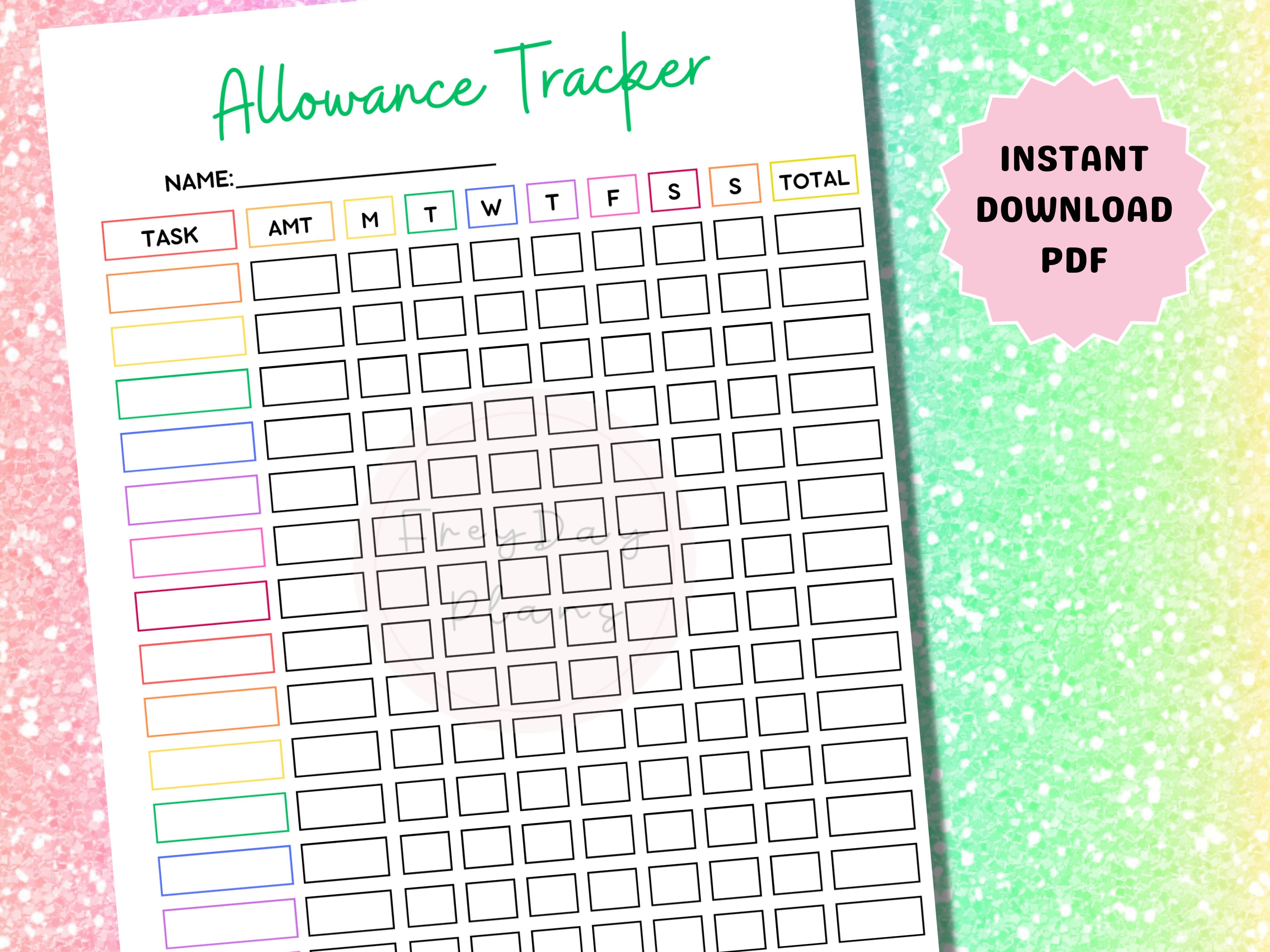 PRINTABLE Allowance Tracker | Chore Tracker | Household | Planner ...