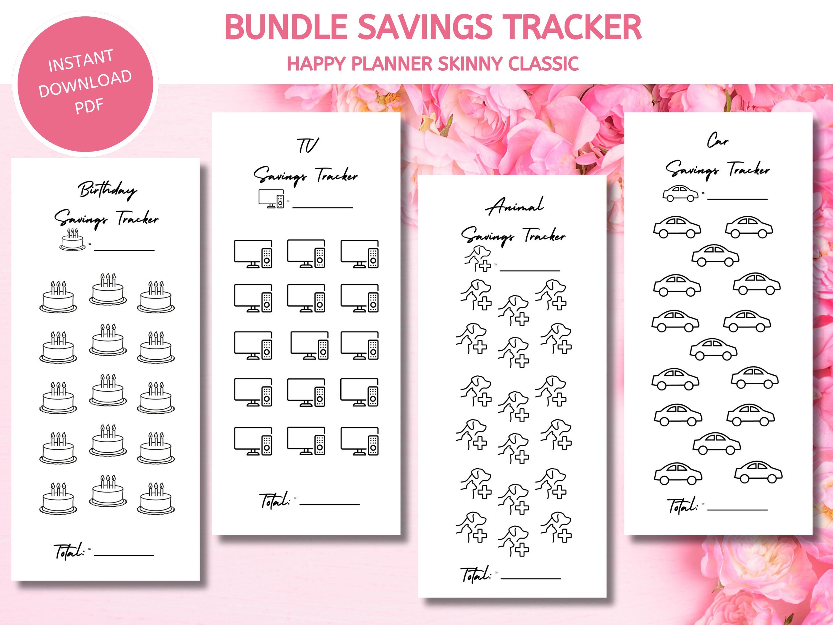BUNDLE Savings Tracker | Printable | Half Sheet | Planner Insert - Etsy