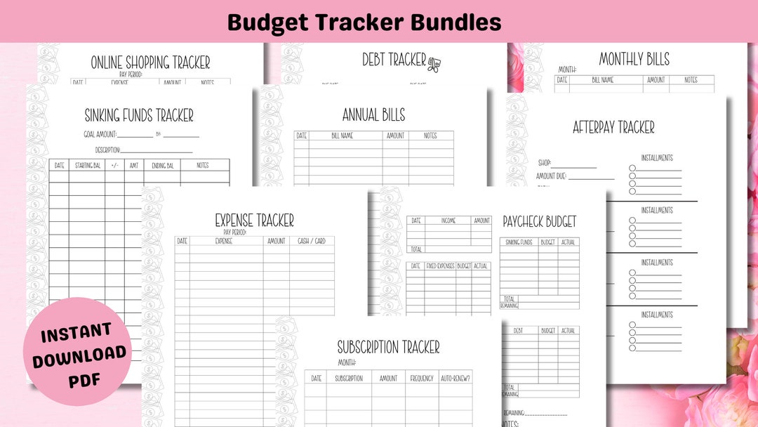 PRINTABLE Budget Bundle | Savings Tracker | Paycheck Budgeting | Happy ...
