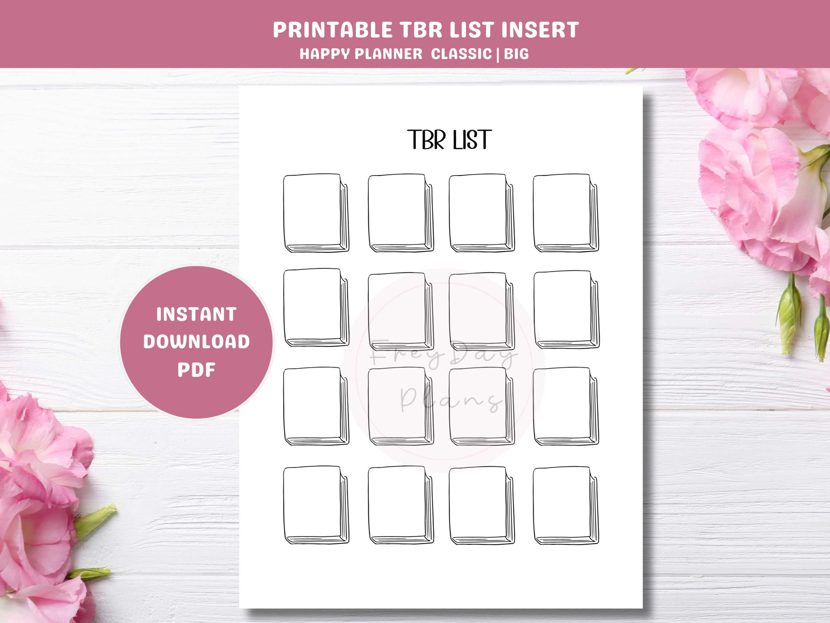 PRINTABLE TBR List Insert With Cut Lines | Reading Planner | Reading ...