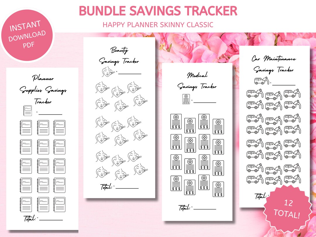BUNDLE Savings Tracker | Printable | Half Sheet | Planner Insert - Etsy