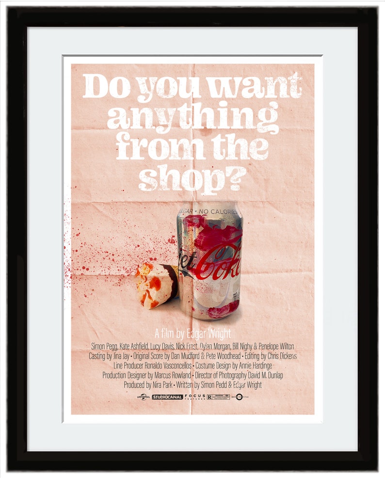 Shaun of the Dead Film Poster, Contemporary Movie Poster, Film Fans ...