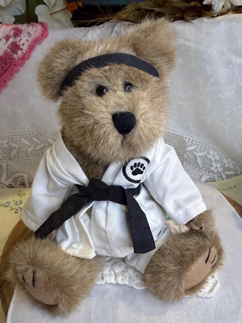 Boyds Collection Karate Bear • 10” Plush Teddy • Martial Arts Black ...