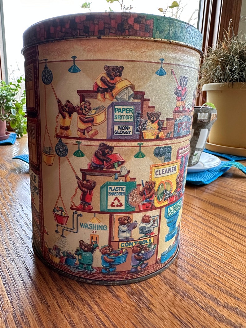 Vintage Bear Recycling Center Tin, 1990’s Kitsch - Etsy