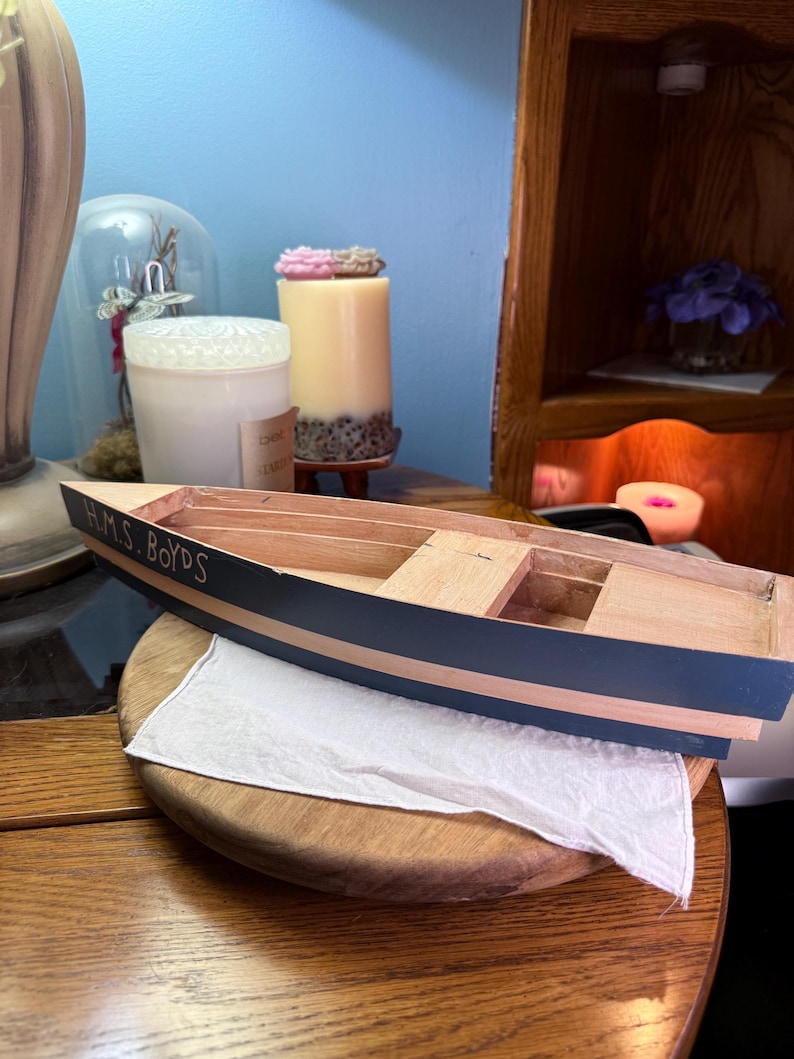 Vintage Boyds Bears Wooden Boat Display “H.M.S. BOYDS” 16” Handmade ...