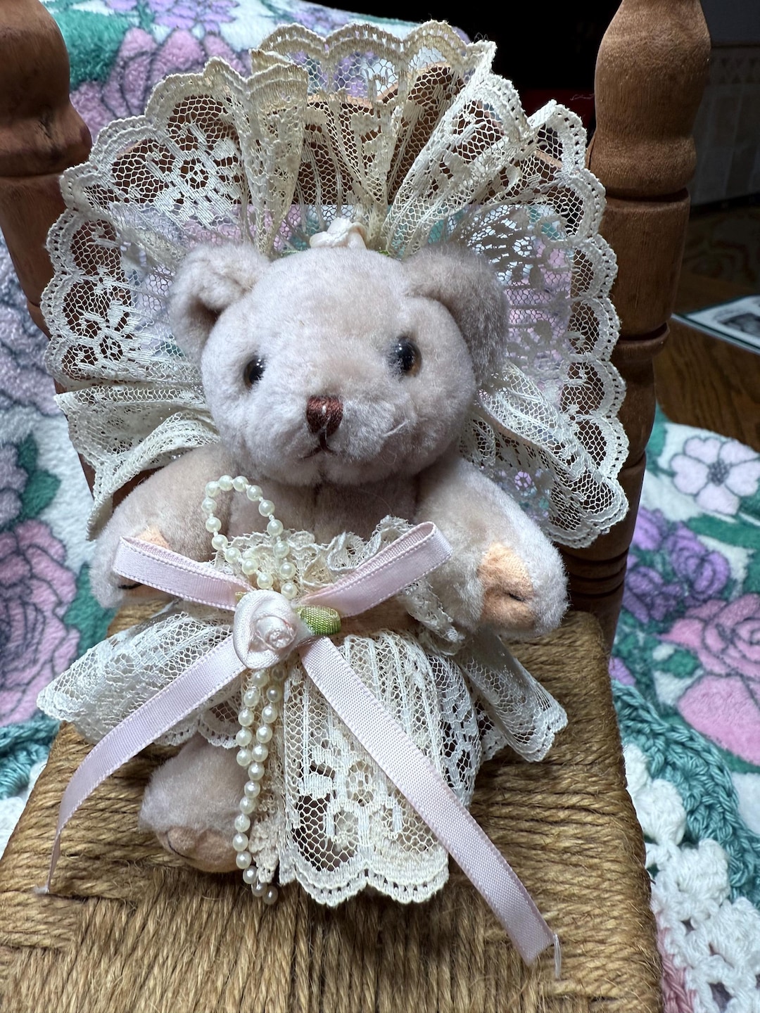 Vintage Lace Victorian Teddy Bear (7”) - Etsy