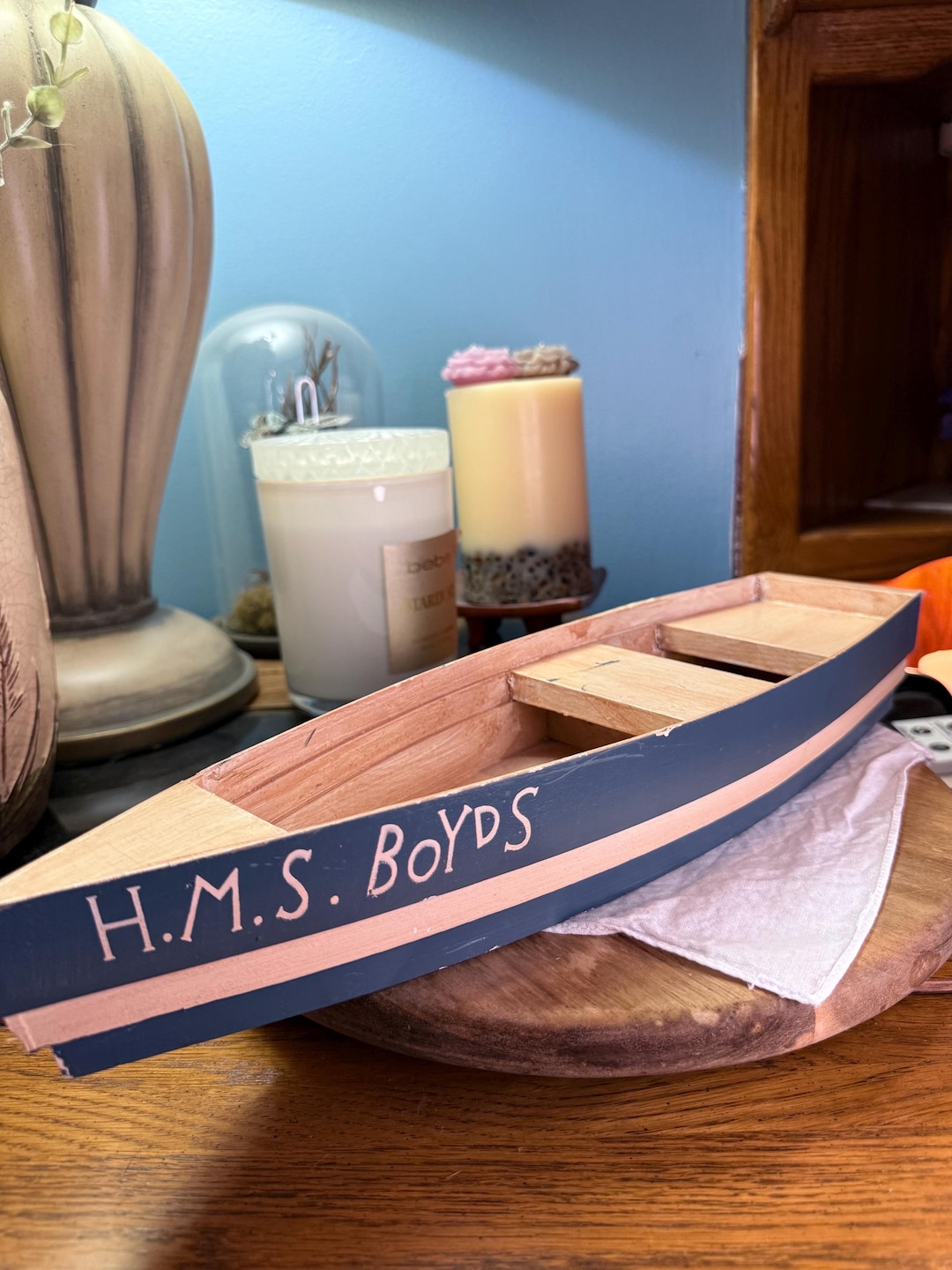 Vintage Boyds Bears Wooden Boat Display “H.M.S. BOYDS” 16” Handmade ...