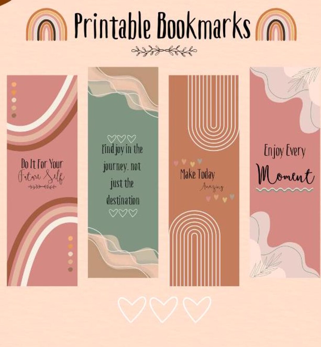 Printable Boho Bookmarks - Etsy