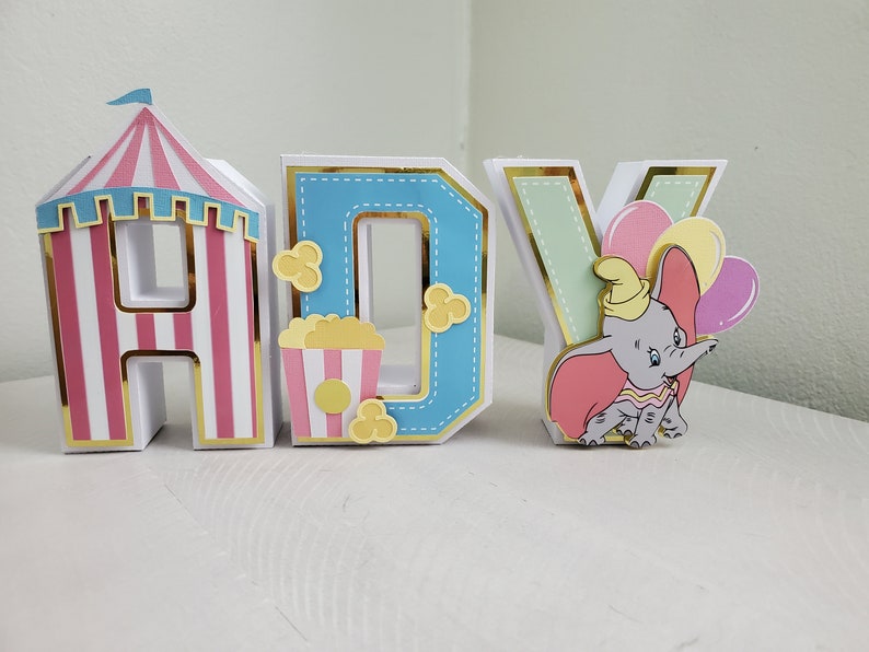 Dumbo 3d Letters, Dumbo Birthday Party, Dumbo Decor - Etsy