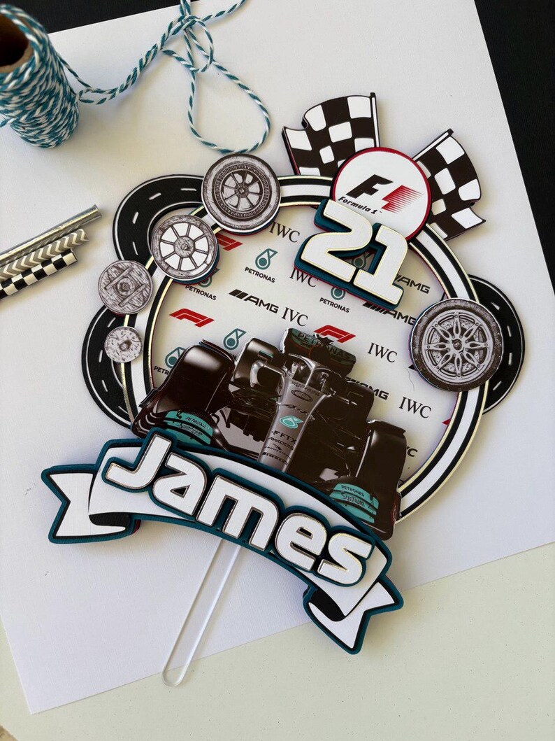F1 Racing Cake Topper: Formula 1 Theme Party Decoration - Etsy