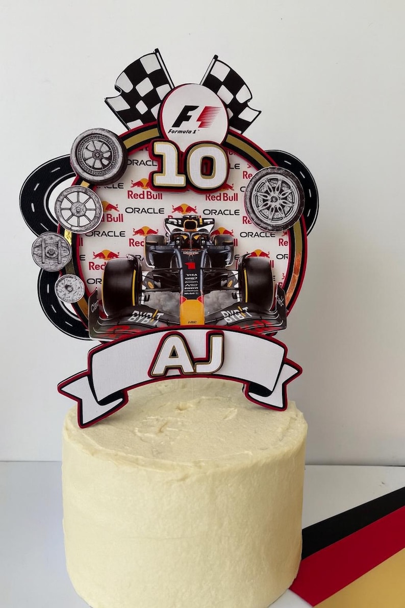 Redbull F1 Racing Cake Topper: Formula 1 Theme Party Decoration - Etsy